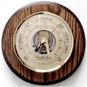 Barometer Round Solid Oak (Small)