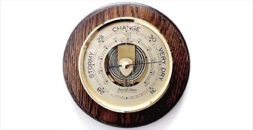 Barometer round solid oak (large)